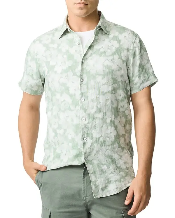 Rodd & Gunn Springflat Slim Fit Short Sleeve Linen Shirt - Pistachio