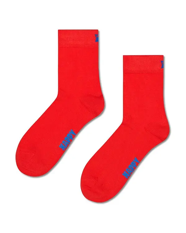 Happy Socks Solid 1/2 Crew Socks - Red