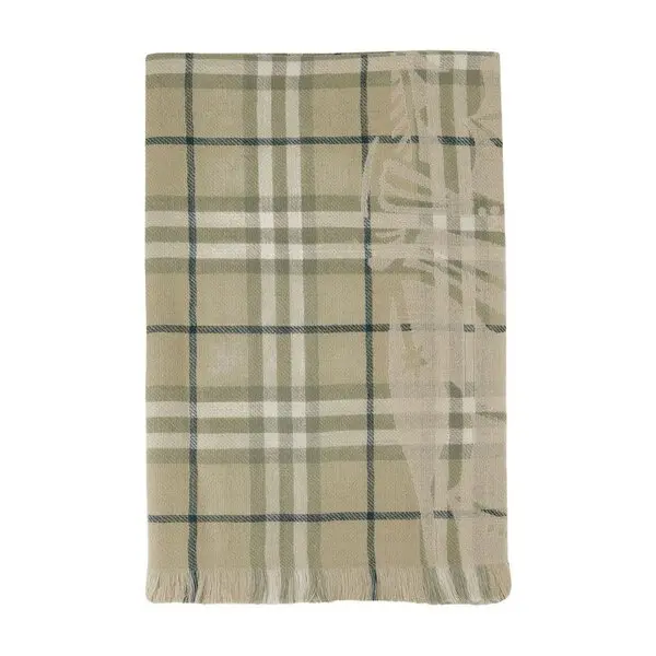 Burberry Ekd Check Scarf - Green