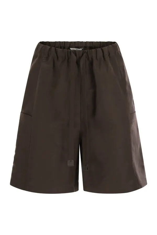 Max Mara Linen And Silk Bermuda Shorts - Brown