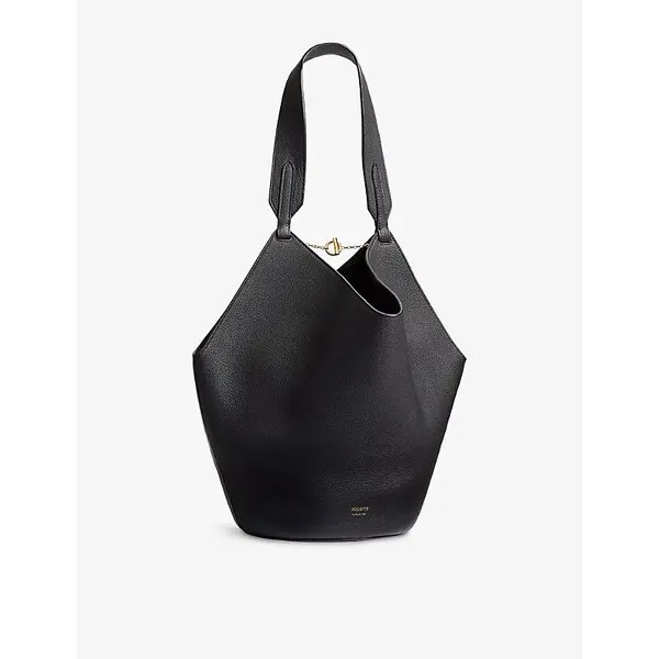 Khaite Lotus Small Leather Tote Bag - Black