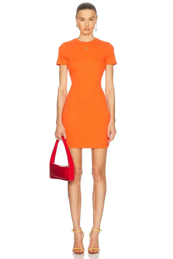 Givenchy 4g Short Sleeve Mini Dress - Orange