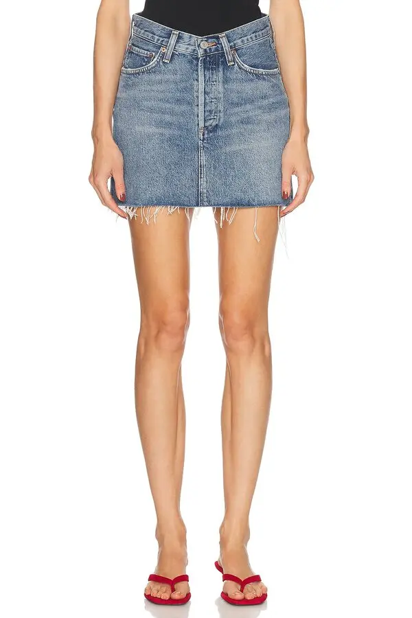 AGOLDE V-waist Mini Skirt - Fairway