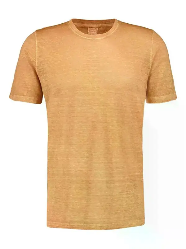 120% Lino Textured T-shirt - Orange