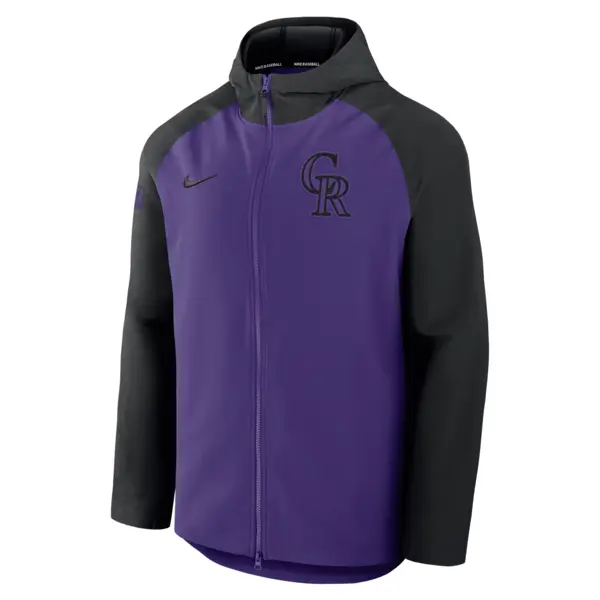 Nike Colorado Rockies Authentic Collection Therma Mlb Full-zip Jacket - Purple