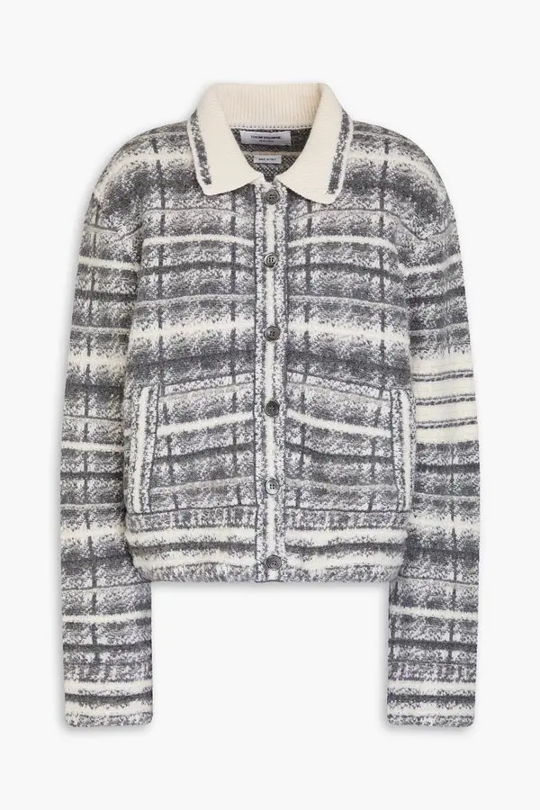 Thom Browne Checked Wool-blend Bomber Jacket - Gray