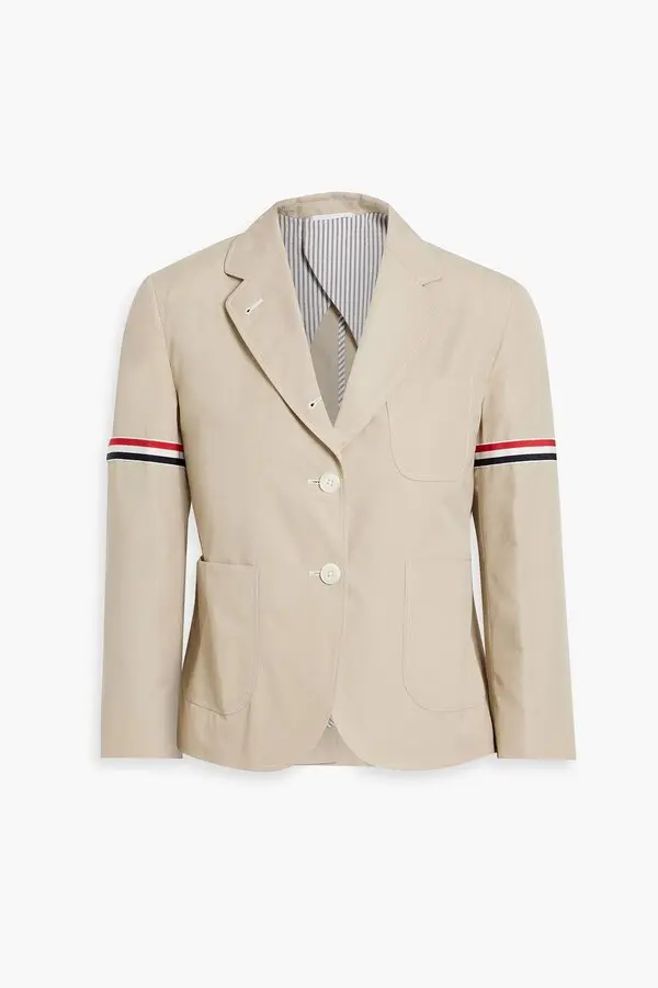 Thom Browne Cropped Striped Woven Blazer