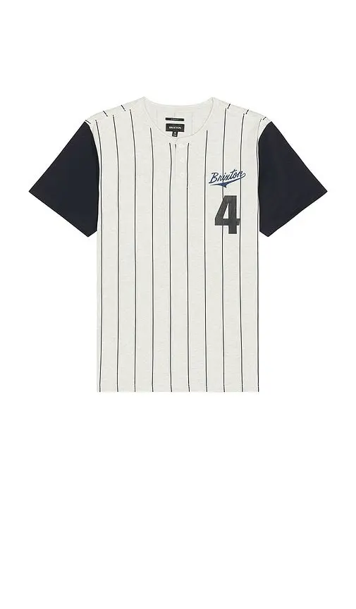 Brixton The League Baseball Tee In Grey