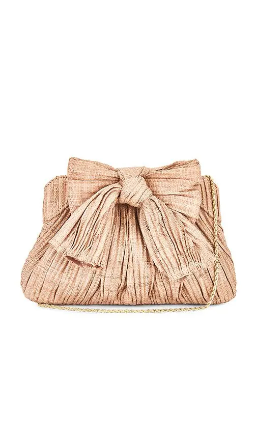 LOEFFLER RANDALL Rayne Pleated Bow Clutch - Blush