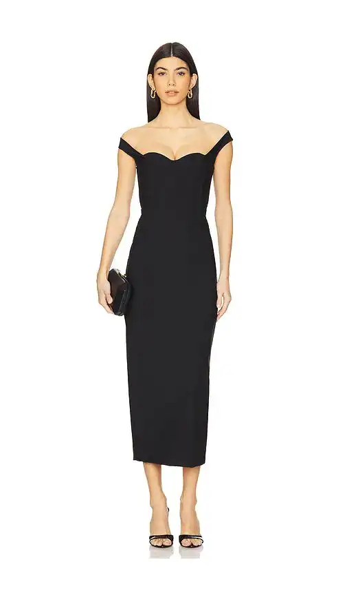 revolve black midi dress Geometric Dress – Generation International main image 0