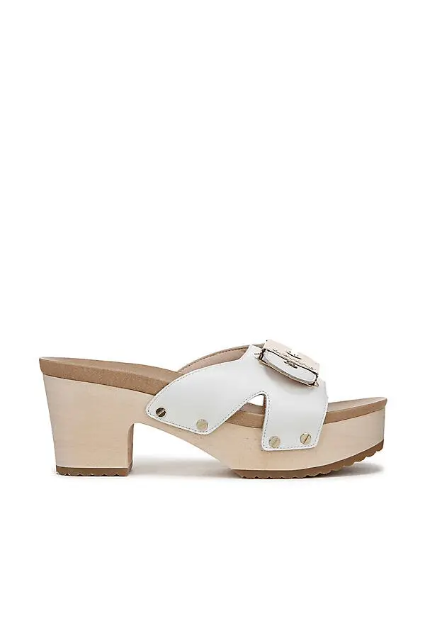 Dr. Scholl'S Original Max Too Wood-bottom Platform Sandals - White