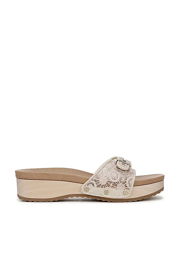 Dr. Scholl'S Original Too Wood-bottom Sandals - Ivory