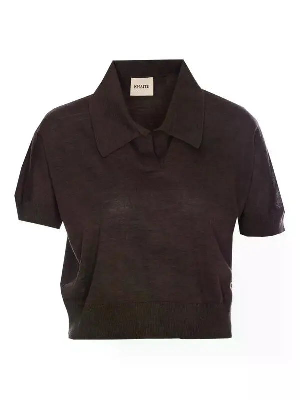 Khaite Morgane Polo Shirt - Brown