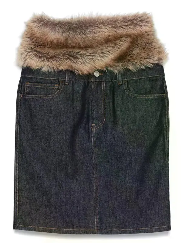 Coperni Faux-fur Hybrid Midi Skirt