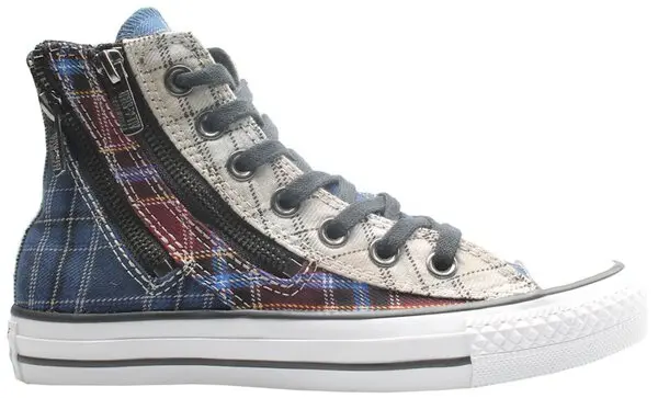 CONVERSE Chuck Taylor All Star Double Zip High Top Sneakers - White/deep Bordeaux
