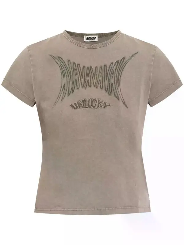 AVAVAV Graphic-print Cropped T-shirt - Brown