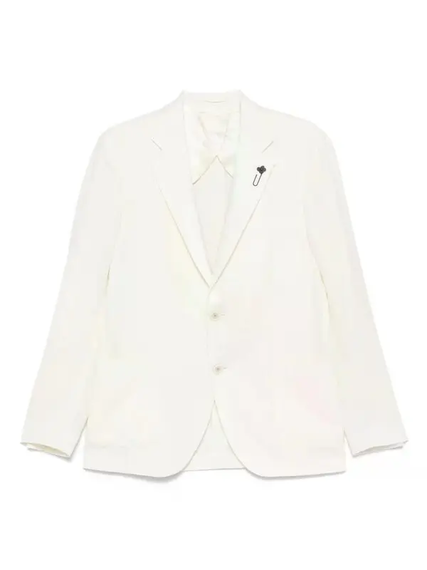 LARDINI Basketweave Blazer - White