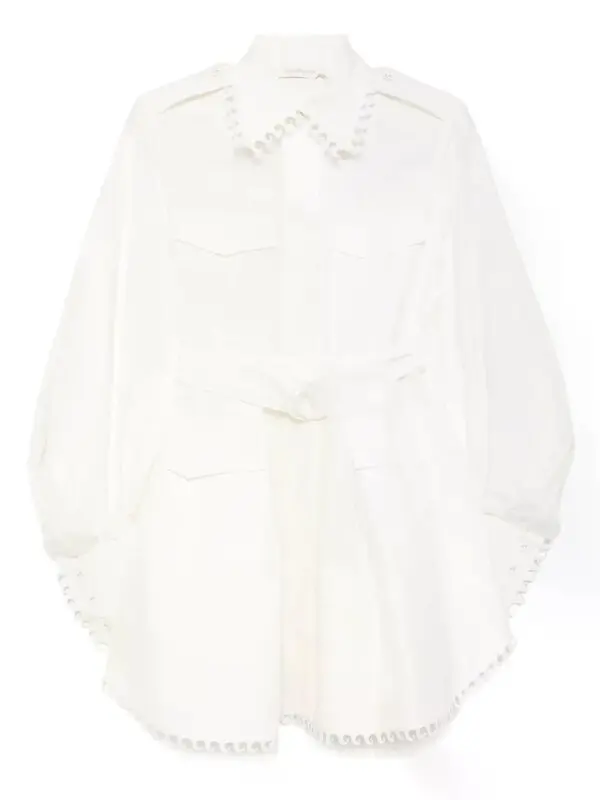 Zimmermann Mini Illuminate Utility Shirt Dress - Neutrals