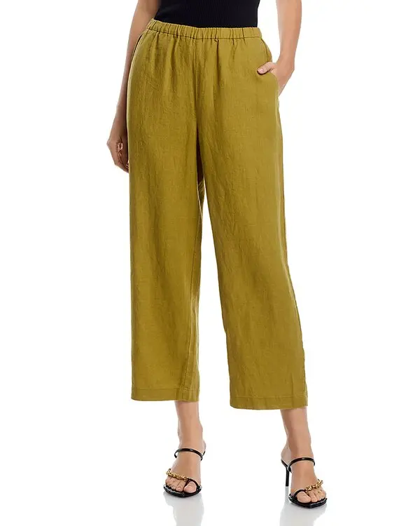Eileen Fisher Linen Straight Leg Pull-on Pants - Corin