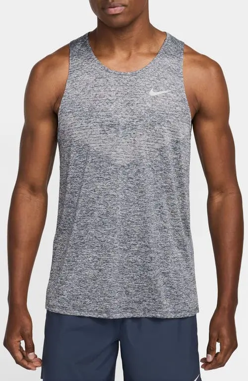 Nike Stride Dri-fit Running Tank Top - Thunder Blue/ Heather