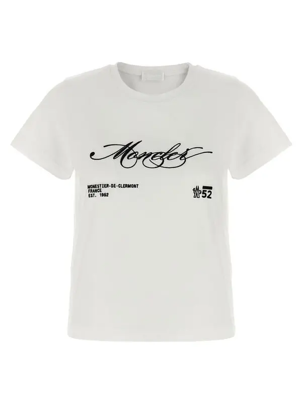 Moncler Cotton Jersey T-shirt With Embroidery - White