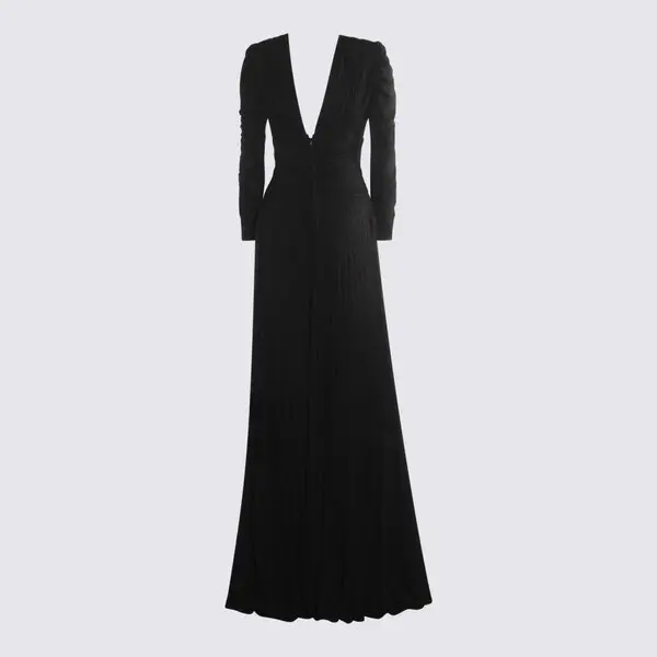 Elisabetta Franchi Long Sleeve V-neck Dress