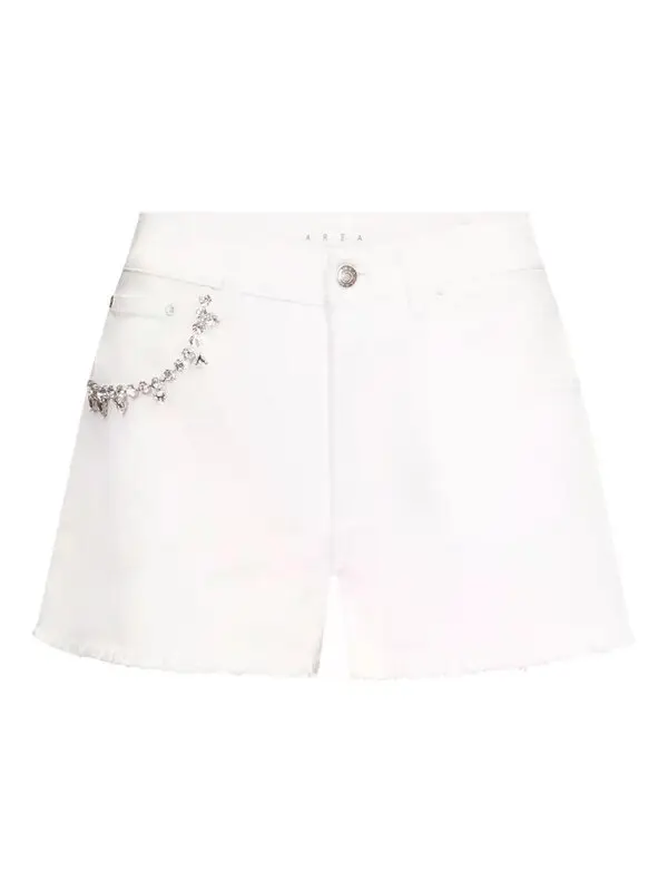 AREA Crystal-embellished Shorts - White