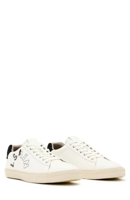 All Saints Saint Leather Low Top Sneakers - White/ Black