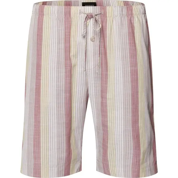 Hanro Night And Day Drawstring Cotton Shorts - Bluewood Stripe