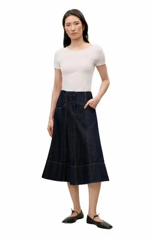 Rebecca Taylor Gabrielle Denim Midi Skirt