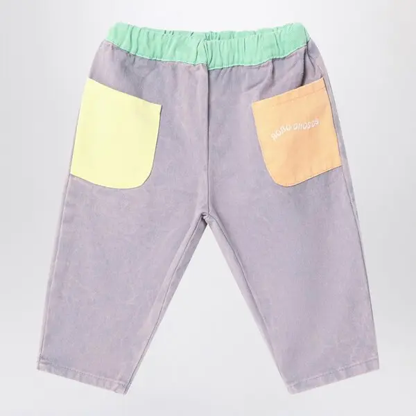 BOBO CHOSES Colour Block Cotton Trousers