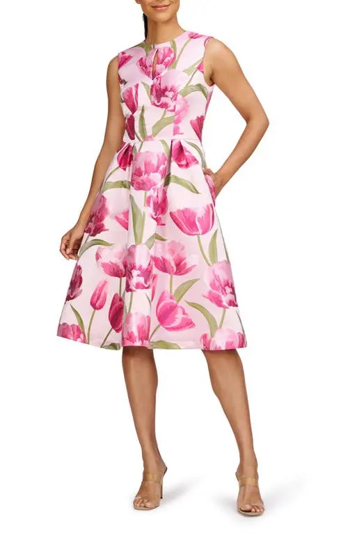 KAY UNGER Farryn Floral Fit & Flare Cocktail Dress