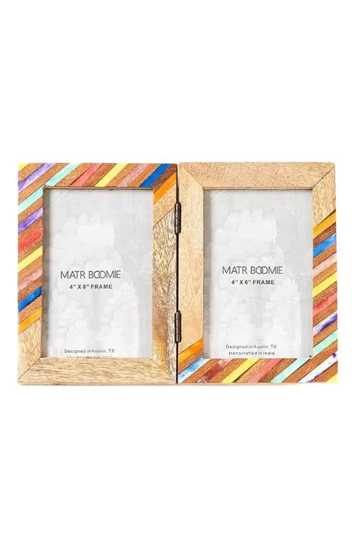 MATR BOOMIE Banka Mundi 4x6 Double Picture Framebone, Wood