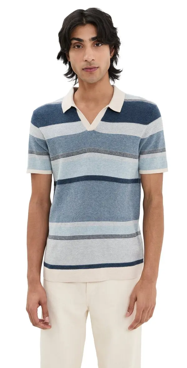 Marine Layer Liam Sweater Polo - Blue Multi