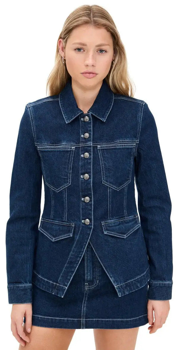Veronica Beard Alfie Denim Jacket - Indigo Rinse