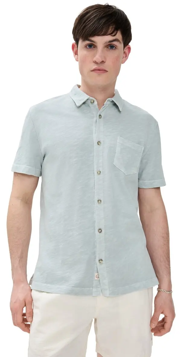 Marine Layer Vintage Heavy Slub Button Down - Light Grey