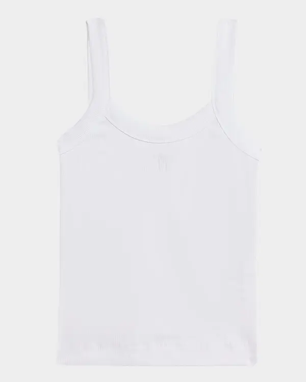 BY MALENE BIRGER Frillio Ribbed Tank Top - Pure White