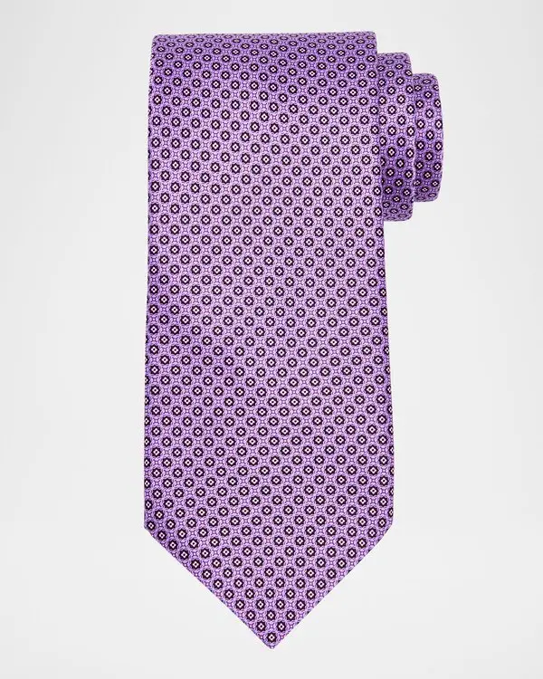 Stefano Ricci Micro-geometric Silk Neck Tie - Violet