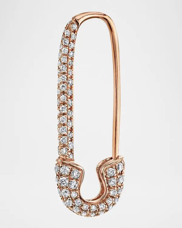 ANITA KO 18k Diamond Safety Pin Earring - Rose Gold