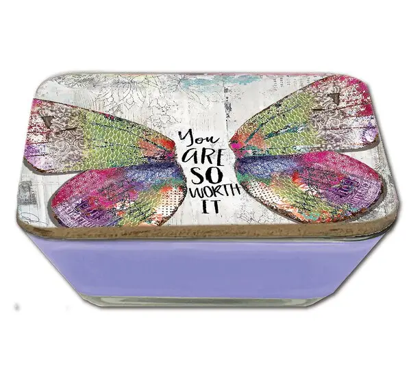 COURTSIDE MARKET You Are So Worth It Soy Wax Ca Ndle & Artboard