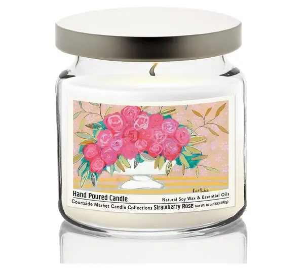 COURTSIDE MARKET I Forgive In Flowers Candle Gl Ass Jar 16 Oz