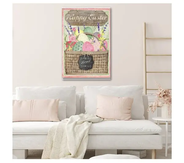 COURTSIDE MARKET Easter Basket 24x36 Canvas Wal L Art