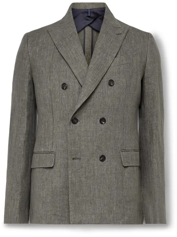 Incotex Venezia 1951 Double-breasted Linen Suit Jacket