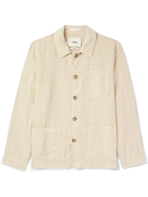 Altea Constantin Garment-dyed Linen Overshirt - Neutrals