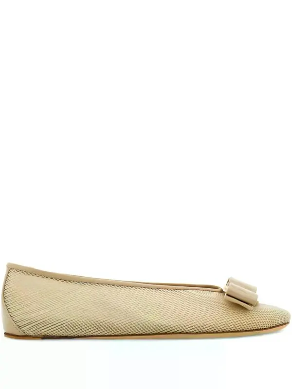 FERRAGAMO Vara Mesh Ballerinas - Neutrals