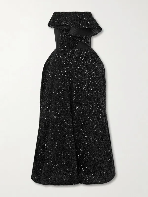 Maticevski Rotation Strapless Draped Gown