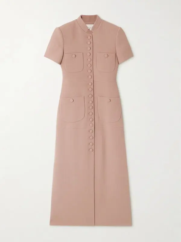 LIBEROWE Imperial Wool-crepe Midi Dress - Brown