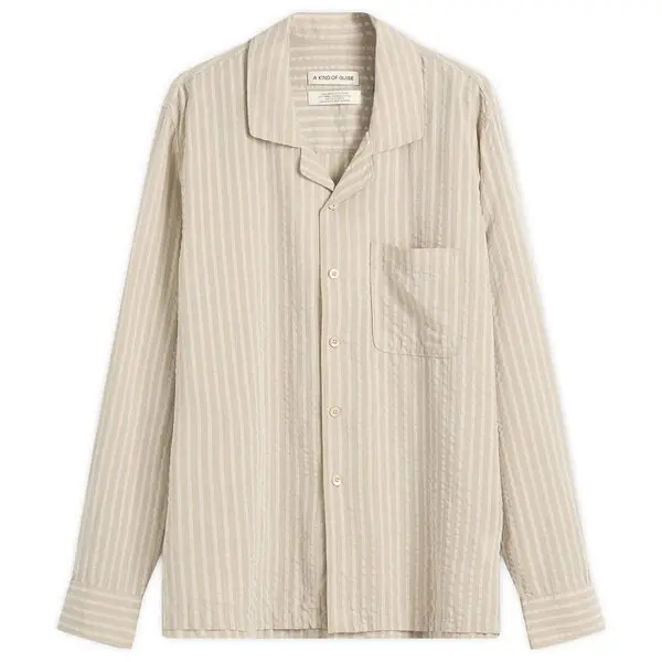 A KIND OF GUISE Scopello Shirt - Beige Striped