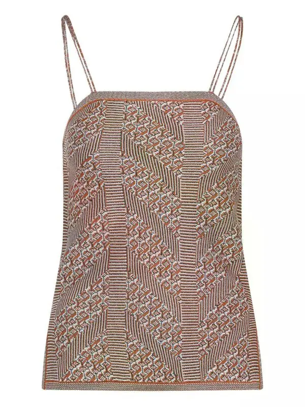 Valentino Garavani Abstract-print Top - Neutrals