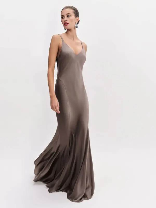 REFORMATION Tyler Satin Gown - Magnetic